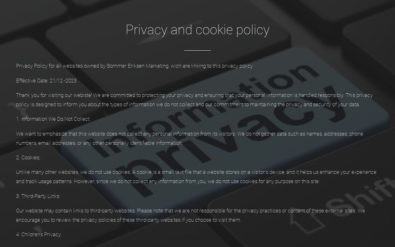 Privacy and cookie policy